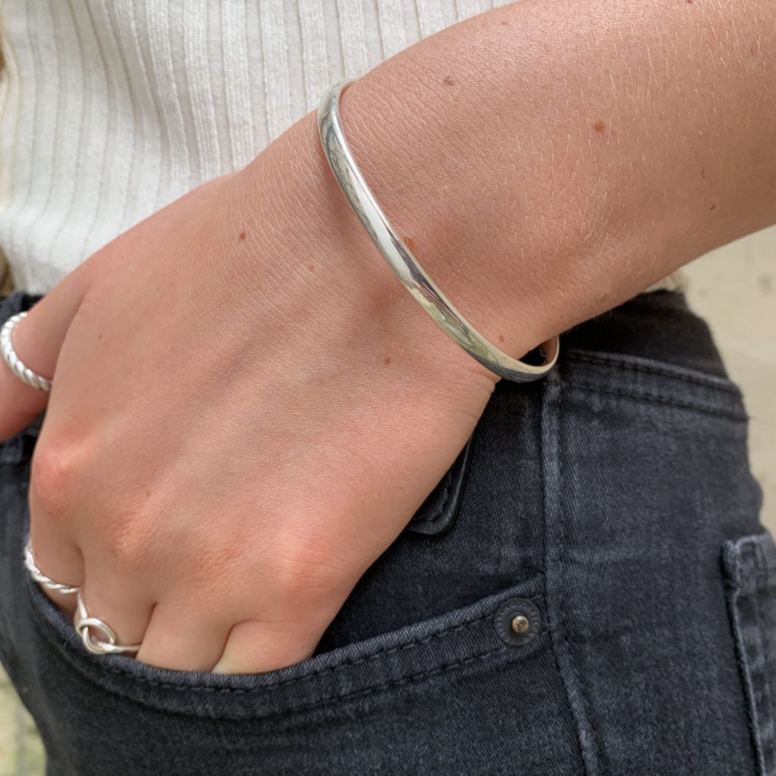 Oval Bangle - The Silver Shop of Bath