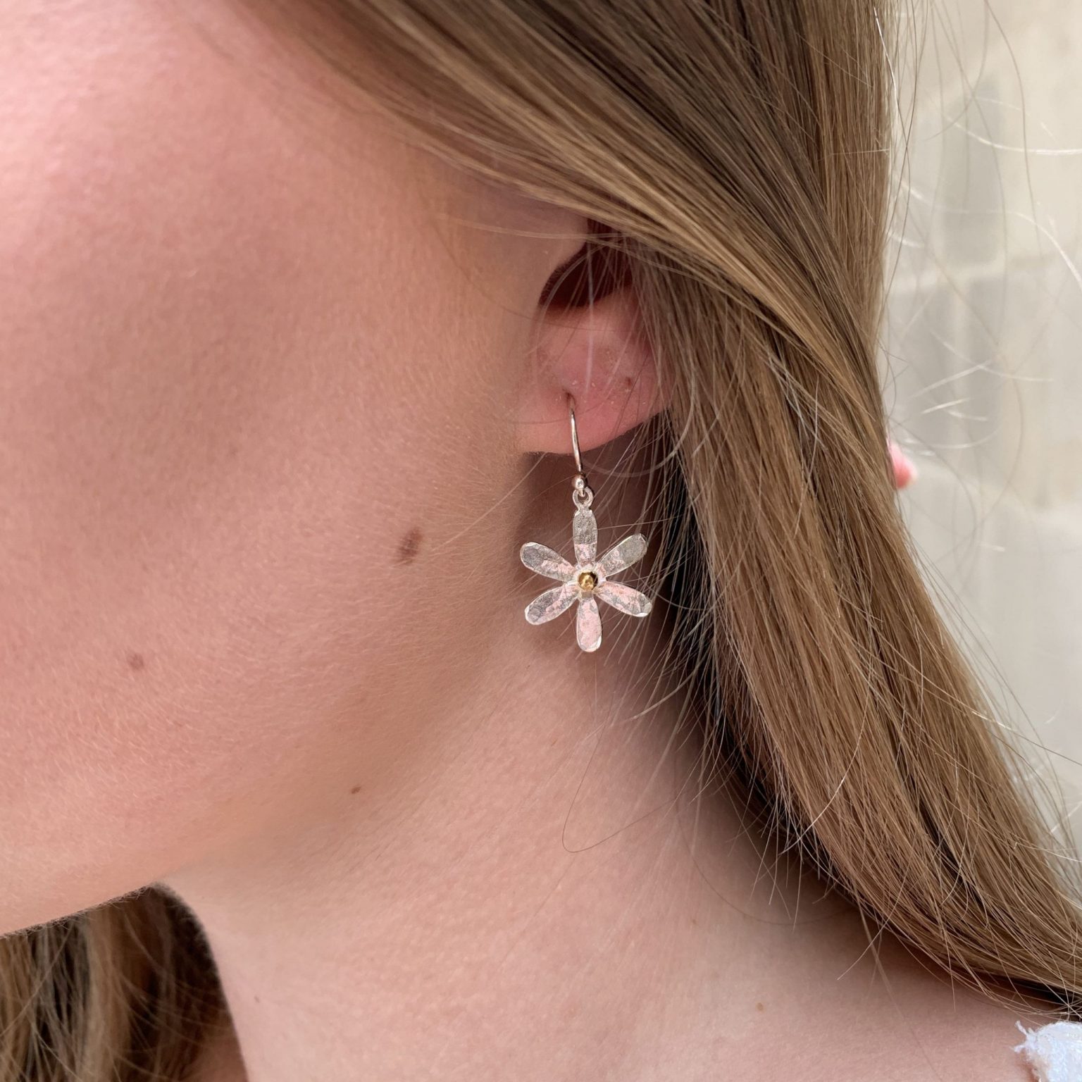 Large Daisy Drop Earrings