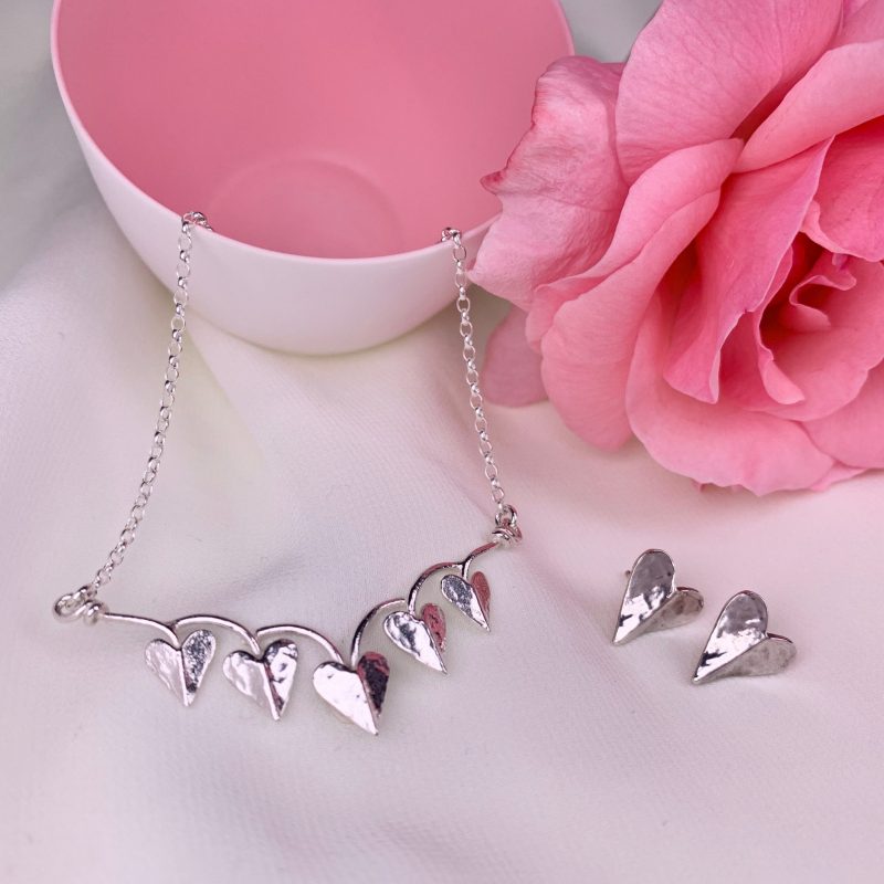 Large Pre Raphaelite Heart Earrings