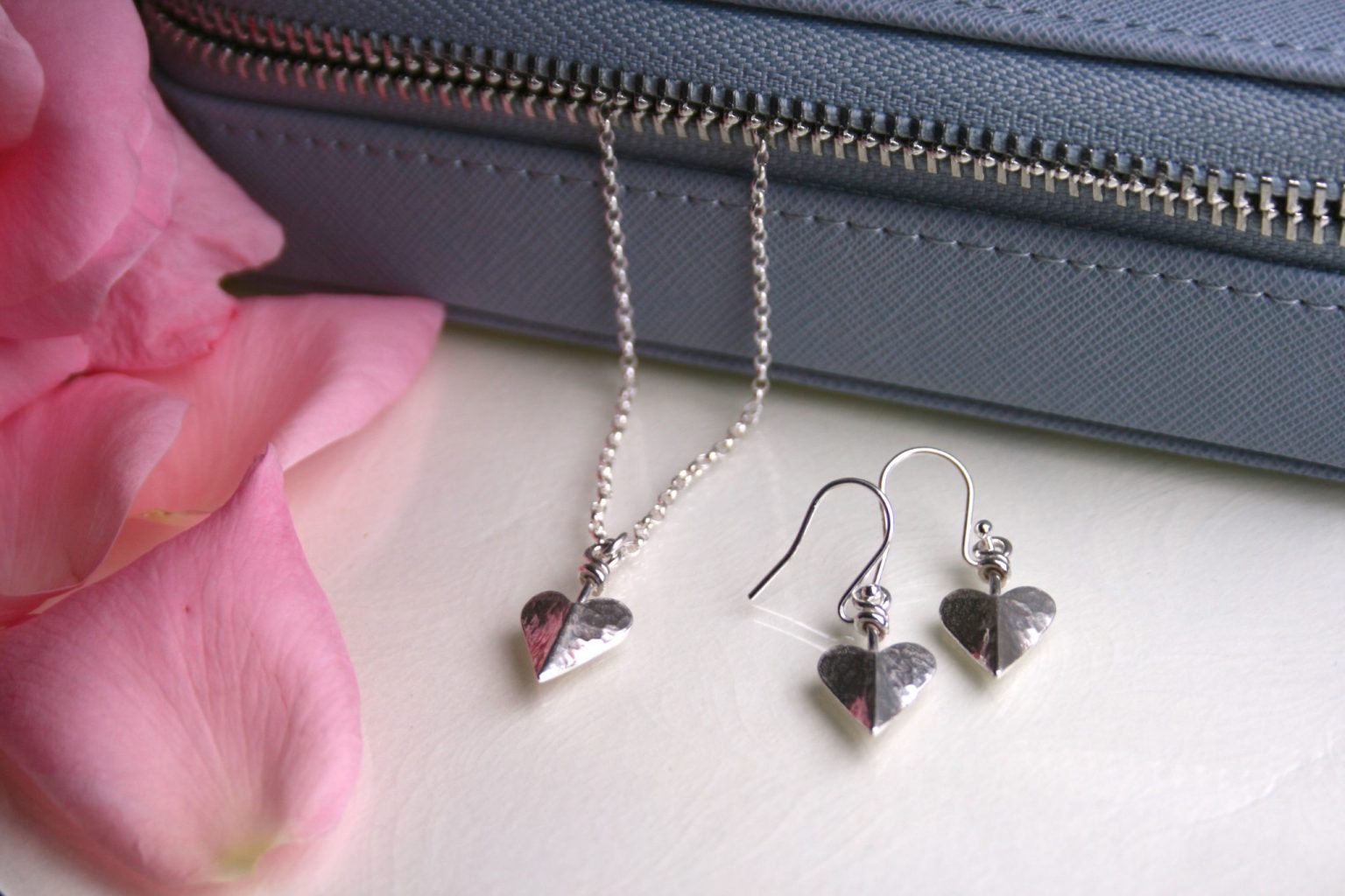 Large Pre Raphaelite Heart Drops Earrings