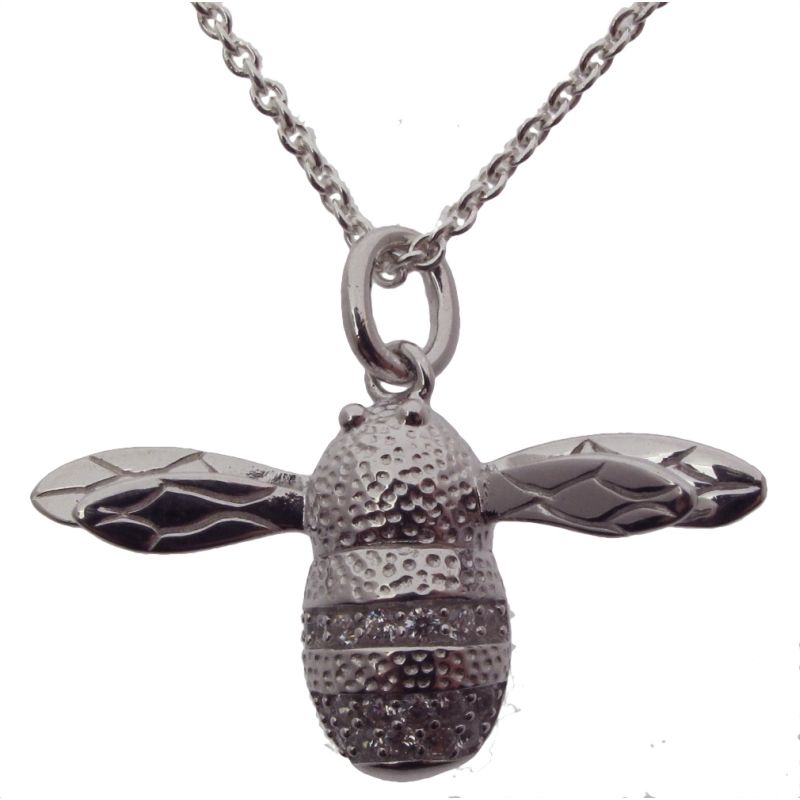 Silver Bumble Bee Necklace